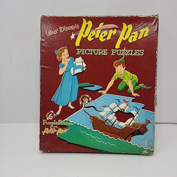 Games | Vintage 1952 Walt Disneys Peter Pan Picture Puzzles 3 Of 6 In ...